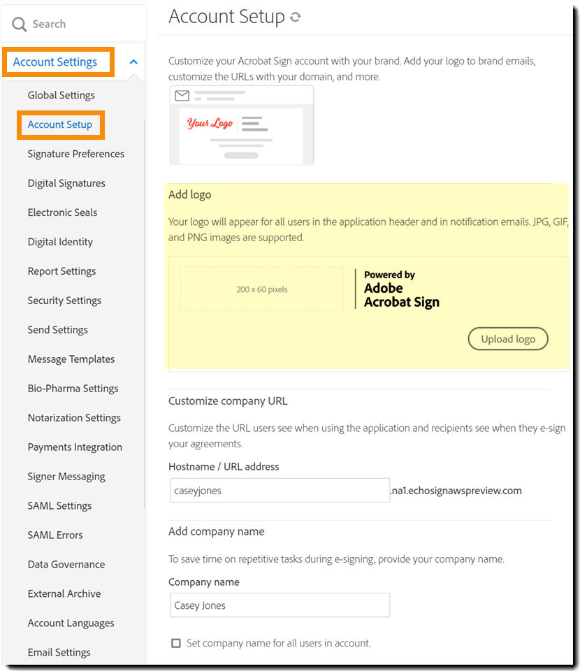 Add your company logo to emails